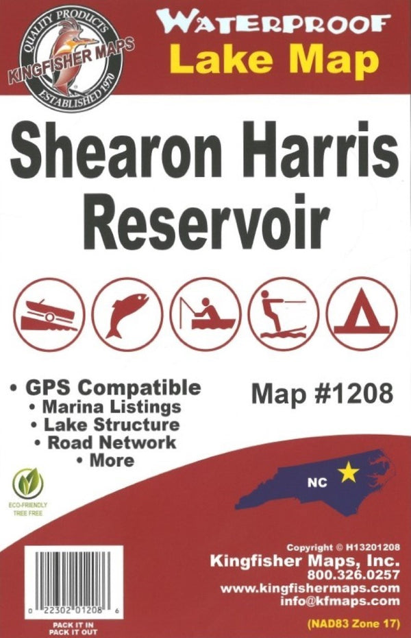 Shearon Harris Reservoir Fishing Map 1208 – BC Nautical