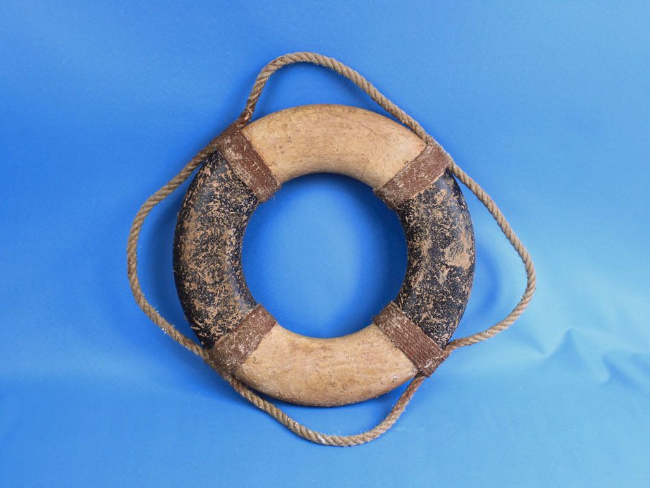 Seaworn Decorative Blue and White Vintage Lifering 10" – BC Nautical